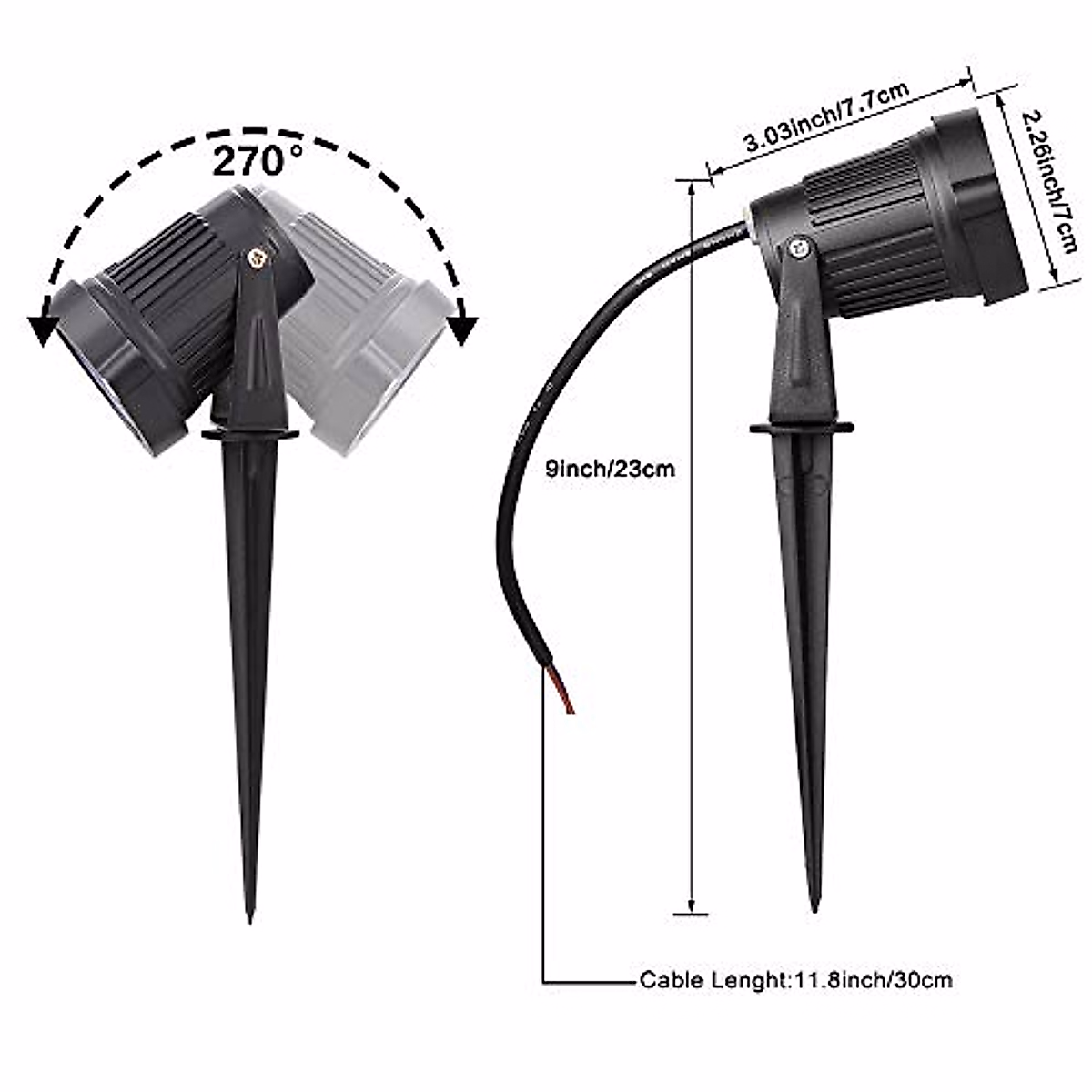 SUNRIVER Low Voltage Landscape Lights Led Landscape Lighting 6W Outdoor Landscape Lights 12V 24V Waterproof Landscape Spotlights for Yard, Lawn, Garden(6 Pack Warm White)