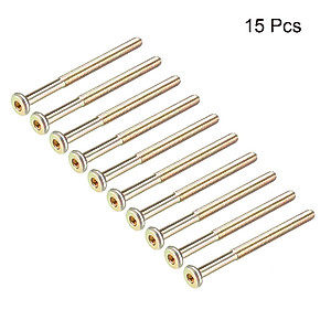 uxcell M6x80mm Furniture Screw Hex Socket Machine Screws Zinc Plated Fasteners Bolts Half Thread Carbon Steel 15Pcs