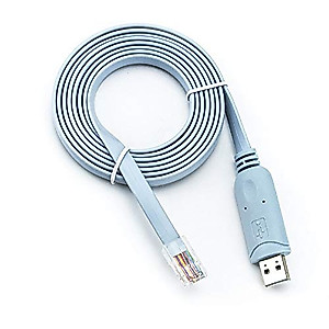 USB Console Cable USB to RJ45 Cable Essential Accesory of Cisco, NETGEAR, Ubiquity, LINKSYS, TP-Link Routers/Switches for Laptops in Windows, Mac, Linux (Blue)