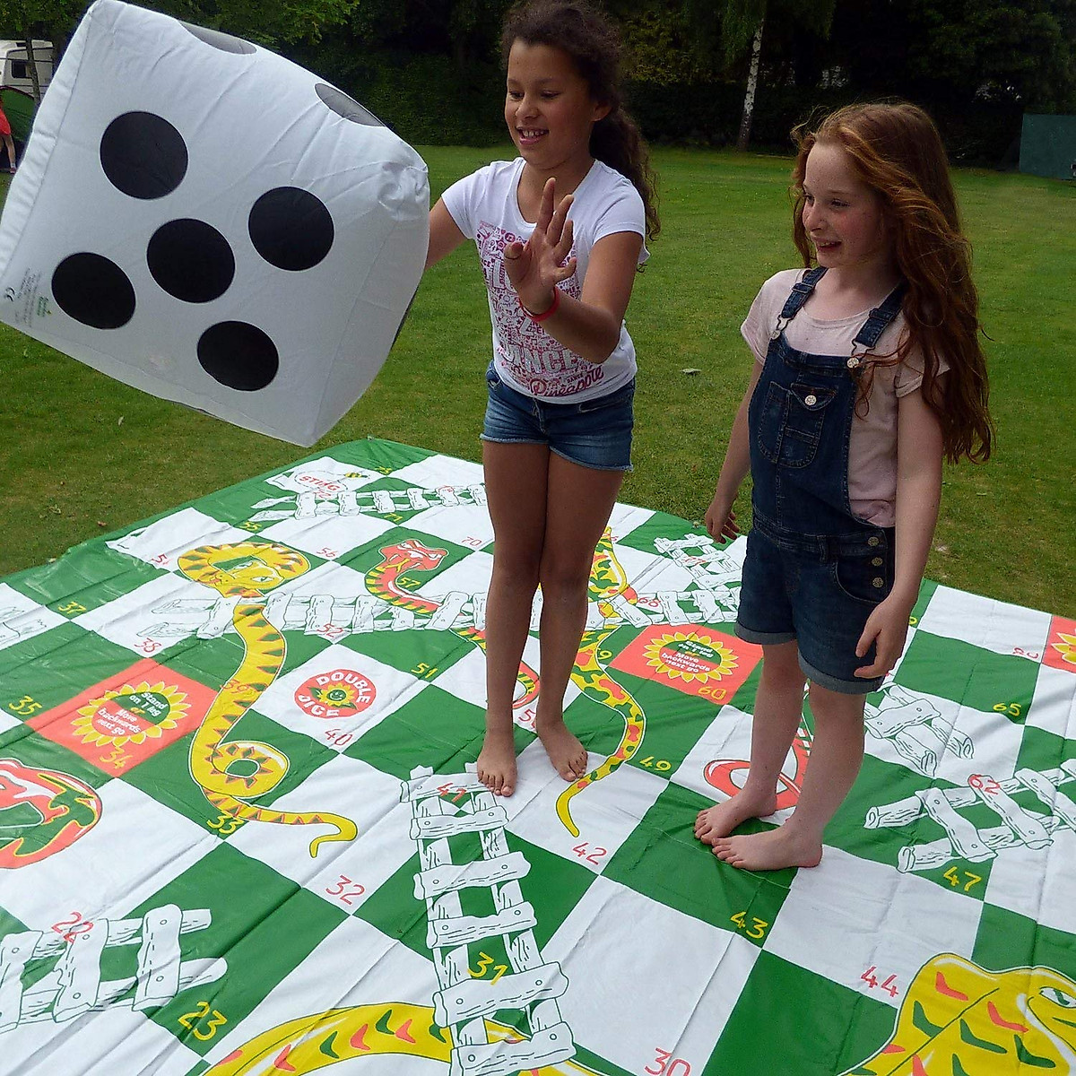 Giant Snakes & Ladders Outdoor Board Game | 10 x 10' Mat | Big Game Hunters