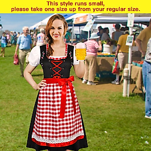 QZYL Oktoberfest Costumes Women, German Dresses for Oktoberfest Women, Dirndl Dresses Outfit for Bavarian Oktoberfest Carnival