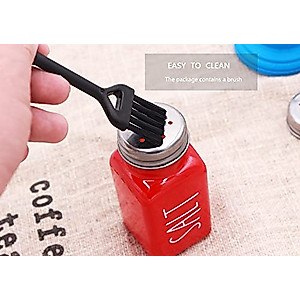 Wartter Salt and Pepper Shakers Set - Farmhouse Kitchen Vintage Glass Black White Shaker Sets with Stainless Steel Lids (Red)