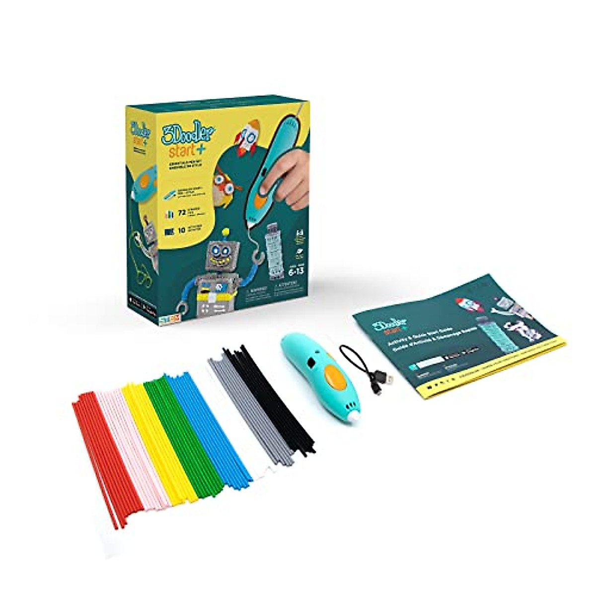 3Doodler Start+ Essentials (2023) 3D Pen Set for Kids, Easy to Use, Learn from Home Art Activity Set, Educational STEM Toy for Boys & Girls Ages 6+, 9.06 x 6.02 x 2.56 inches