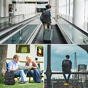 BJIAX Laptop Backpack for Men & Women, Water Resistant College School Computer Bag, Casual Backpack for Work, Daily, Travel, Hiking Fits 15.6 Inch Computer and Notebook