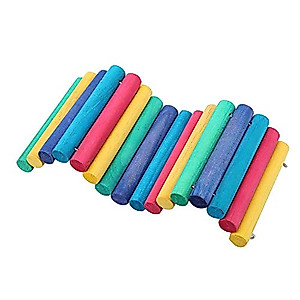 Bird Toys,Small Animals Toys Wooden Ladder Arch Bridge for Hamster Hedgehog Mouse Small Animal House Cage Villa Exercise Chew Toy