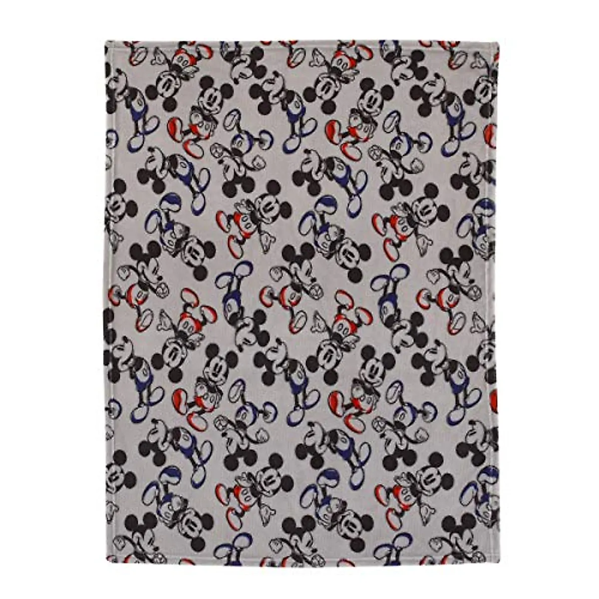 Disney Mickey Mouse - Grey, Navy and Red Super Soft Plush Baby Blanket