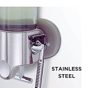 OMEO Shampoo and Conditioner Soap Dispenser Stainless Steel for Bathroom-500ml Clear Triple Wall Mount Shower Pump 3 x 15 fl. oz