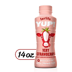 fairlife YUP! Low Fat, Ultra-Filtered Milk, Very Strawberry Flavor, All Natural Flavors (Packaging May Vary), 14 Fl Oz (Pac-k of 12)