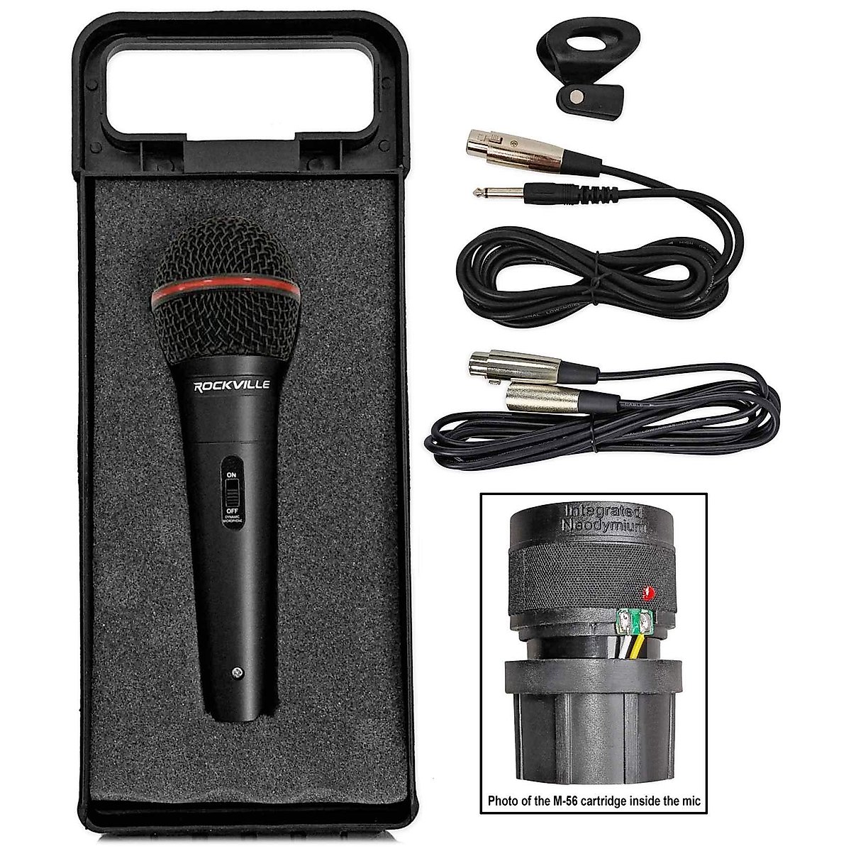 Soundcraft Notepad-5 Channel Podcast Mixer Podcasting Interface Bundle with Rockville PRO-M50 Studio Headphones, RMC-XLR Handheld Wired Mic and RTMS21 Desktop Tripod Mic Stand with Pop Filter