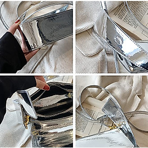 Hobo Bags for Women Patent Leather Tote Shiny Crossbody Bags Satchel Glossy Shoulder Bag Stylish Evening Purses 2023