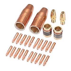 MIG Welding Gun Accessory Kit .035" Replacement for Miller Millermatic M-25,M-40 and Hobart Tip-Nozzle-Diffuser: 20pcs Contact Tips 000-068 0.035", 2Pcs Nozzles 200-258 1/2", 2Pcs Gas Diffuse 169-728