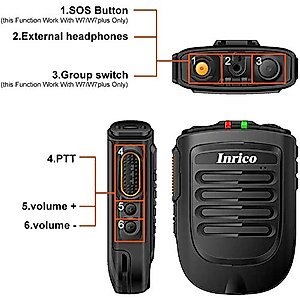 KJD Inrico B01 Wireless Handheld Microphone Bluetooth Version 4.2 PTT for W7 N60 W2PLUS Android Mobile Radio Phone Work with Zello Real PTT NOT Support iOS System 1111