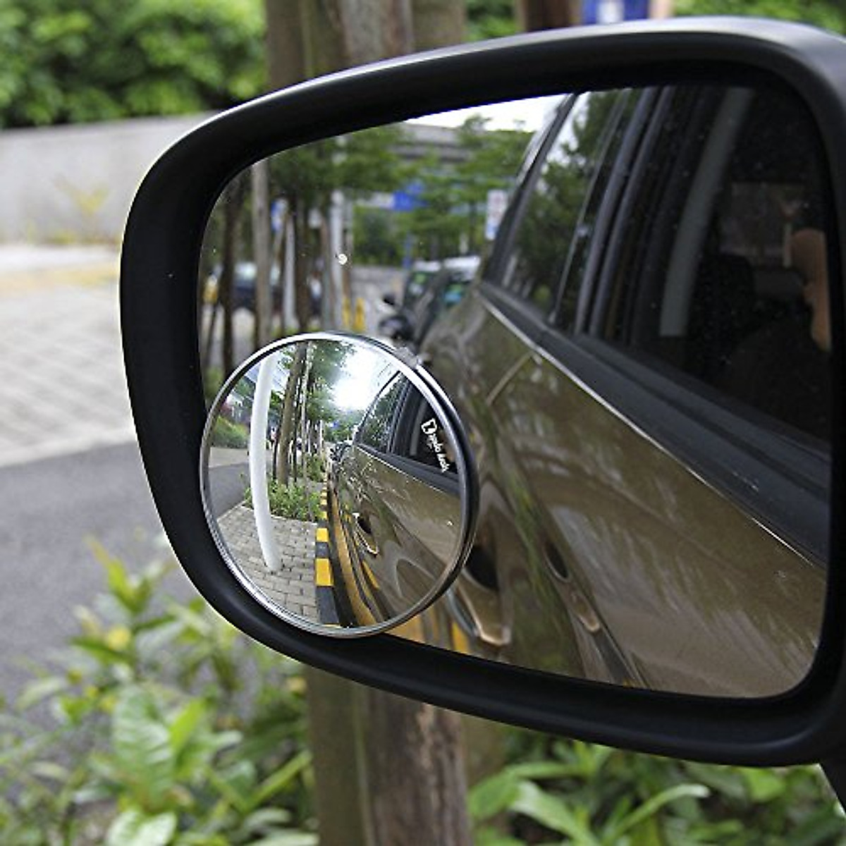 Zento Deals Pack of Two 2 Inch Stick-on Rearview Blind Spot Mirrors Aluminum Border Thin Car Mirrors