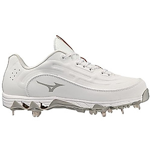Mizuno Women's 9-Spike Swift 8 Low Metal Softball Cleat, White, 11