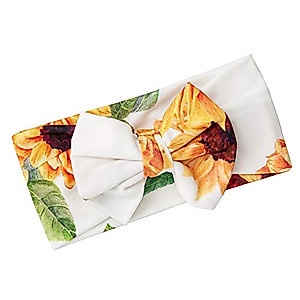 Galabloomer Newborn Sunflower Receiving Blanket Headband Set Baby Flower Rose Swaddle with Big Bow