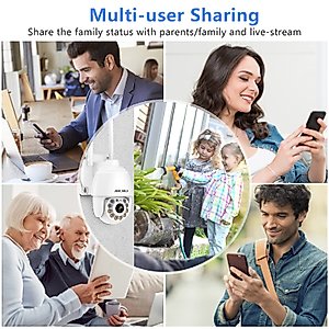 Security Camera WIFI Wireless 360° View Smart Home Surveillance Cameras with Motion Detect,Color Night Vision,Two Way Talk,Human body Auto Tracking,The Camera need to connect to the DC12V power supply