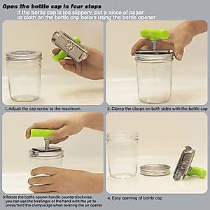 Jar Opener for Weak Hands,Jar Opener for Seniors with Arthritis,Low Strength and Children,Bottle Opener Tool, Adjustable Jar Opener for 1-4inch Bottles and Jars