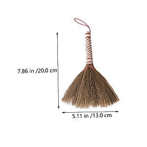 Ipetboom 1pc Hand-Knitted Small Broom Hand Whisk Sweeper for Hamster Hand Woven Broom Hamster Cage Cleaning Tool Desktop Cleaning Broom Pet Hair Cleaning Broom Dust Miscanthus Tassel Mini