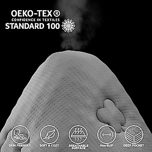 Hansleep Memory Foam Mattress Pad Twin XL, Pillow Top Mattress Topper Twin XL for College Dorm Room Essentials, Breathable Mattresses Cover for Back Pain Relief, 39" x 80", Light Grey