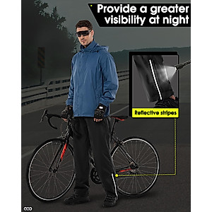 33,000ft Men's Rain Pants Waterproof Rain Over Pants Windproof Lightweight Outdoor Rain Pants for Work Golf Hiking Fishing Black