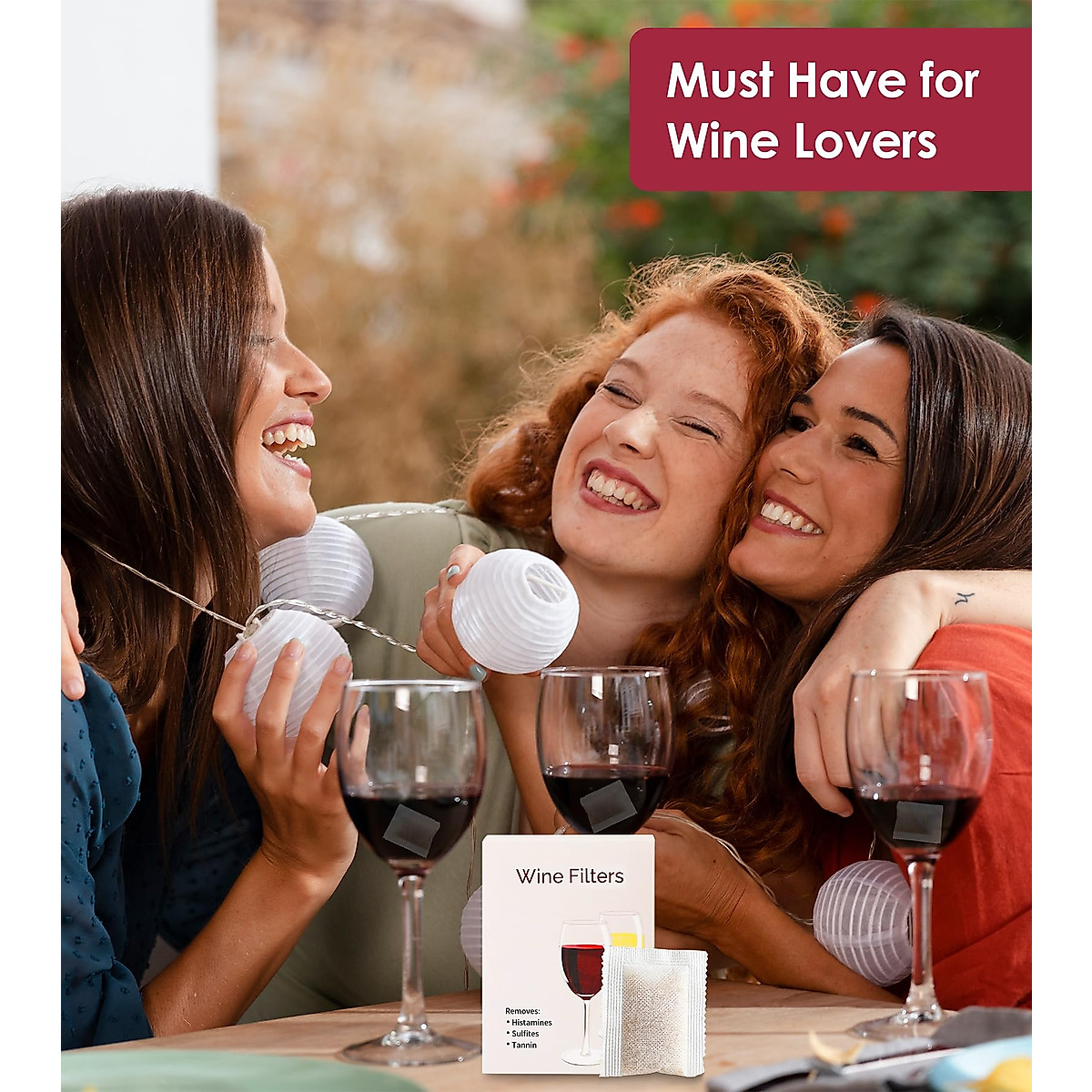 YARKOR Wine Filter 12 Packs, Removes Histamines and Sulfites, Reduce and Alleviate Wine Allergies & Sensitivities - Stops Red Wine Headaches Nausea, Natural Purifier Filters