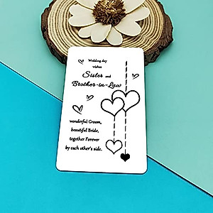 Wedding Gift for Sister and Brother in Law Wedding Engraved Wallet Card Gift Wedding Gift for Groom Bride Engagement Gift for Couples Bridal Shower Gift for Little Sister Big Sister Wedding Jewelry