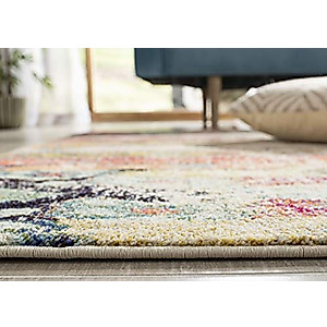 SAFAVIEH Monaco Collection Area Rug - 8' x 10', Multi, Boho Chic Tribal Distressed Design, Non-Shedding & Easy Care, Ideal for High Traffic Areas in Living Room, Bedroom (MNC222F)