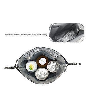 MOV COMPRA Movcompra Women Leopard Insulated Lunch Box +Insulated Snack Bag- Women Girls Reusable Sandwich