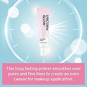 UNICORN GLOW Long Wear Primer - Pore Cover Flawless Poreless Long lasting Face Makeup Base Primer Pore Minimizer, Fine line wrinkle eraser for Normal to Dry skin 1.06 oz./ 30 g