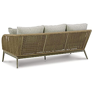 Signature Design by Ashley Swiss Valley Bohemian Outdoor Sofa with Cushion, Light Brown