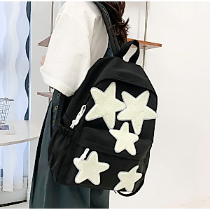 irLocy Star Backpack Y2K Backpack Preppy Backpack Aesthetic Backpack Kawaii Cute Back to College Preppy Y2K Accessories (black)