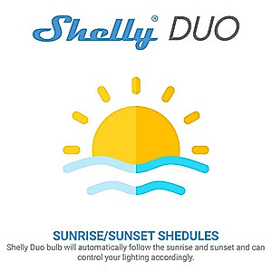Shelly Duo, WiFi Smart Bulb, Warm Light, No Hub Required, iOS Android Enabled, Alex and Google Compatible, MQTT Enabled, 2500K to 6500K, 10W-800LM, E26 Bulb Base, 1 Pack