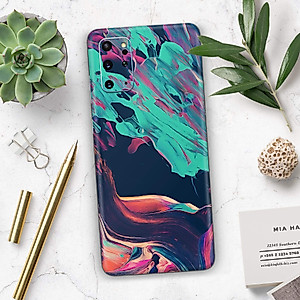 DesignSkinz Liquid Abstract Paint Remix V31 Protective Vinyl Decal Wrap Skin Cover Compatible with The Samsung Galaxy S20 (Screen Trim & Back Glass Skin)
