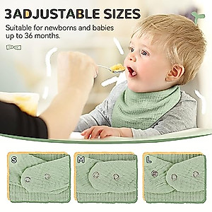 NLUS 10 Pack Muslin Baby Bibs for Teething and Drooling 100% Cotton Baby Bandana Drool Bibs for Baby Boys Girls, Solid Colors