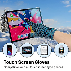 Honnesserry Winter Warm Beanie Hat Scarf and Touchscreen Gloves Set for Womens Skull Caps Neck Scarves with Fleece Lined