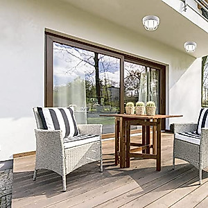 YoonLIT SMARTLIFE Outdoor LED Bulkhead Light, Flush Mount for Wall or Ceiling, 8.0 inch, 11.5W 900 Lumens, 5000K Daylight White, Aluminum Housing Plus Frosted Glass Cover, White Finish, 1-Pack