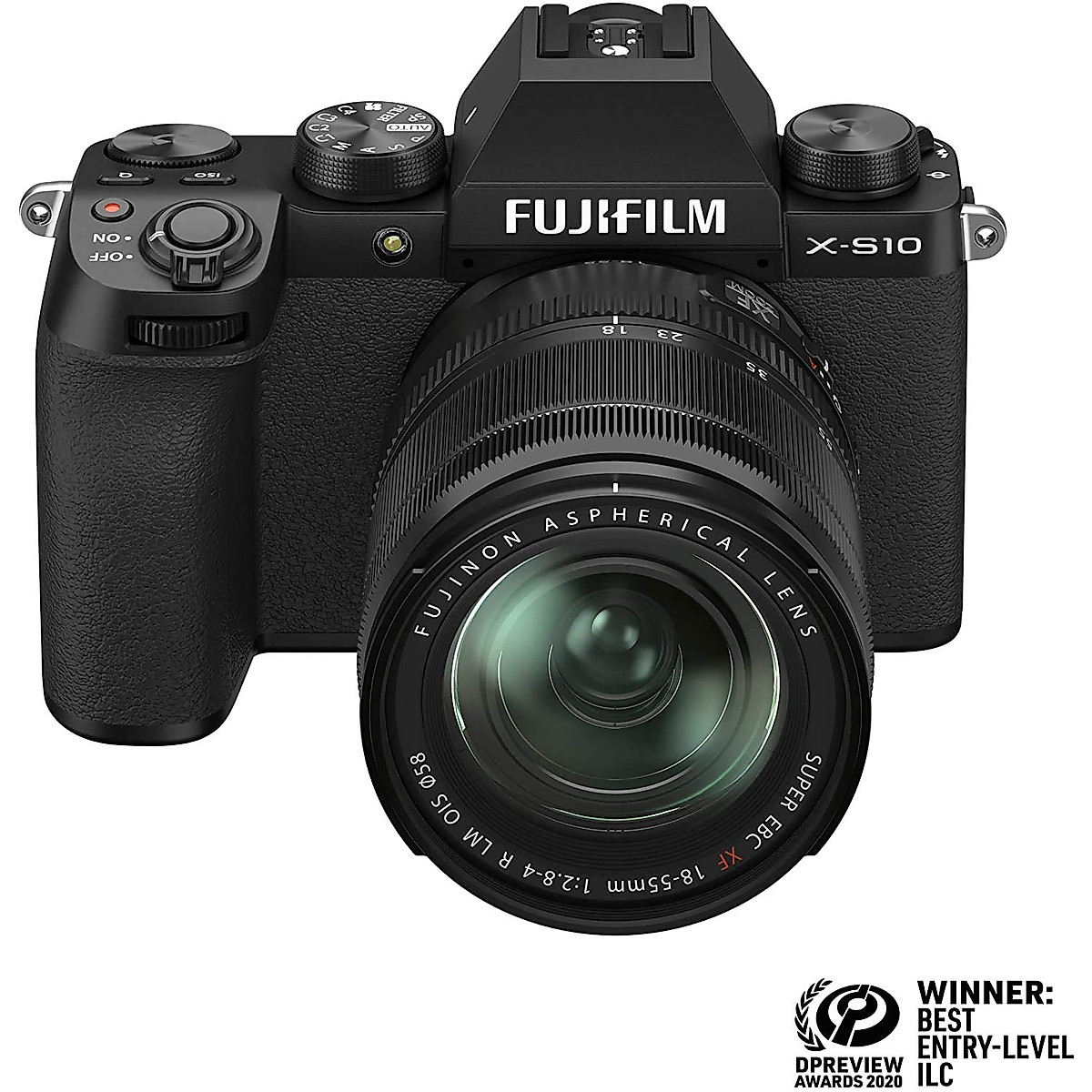 Fujifilm X-S10 Mirrorless Digital Camera with XF18-55mm Lens + 64GB SDXC Card + Peak Design Strap + LED Light + More | Fuji X-S10 with XF18-55mm Lens Kit