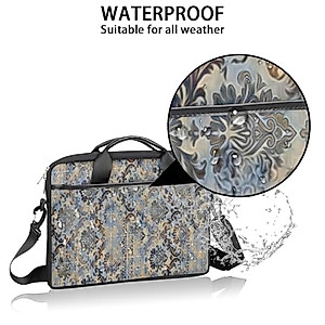 Vintage Boho Laptop Computer Bag Waterproof Shoulder Messenger Bag 13-15 inch Durable Laptop Tote Bag with Shoulder Strap Handle Lightweight Crossbody Briefcase