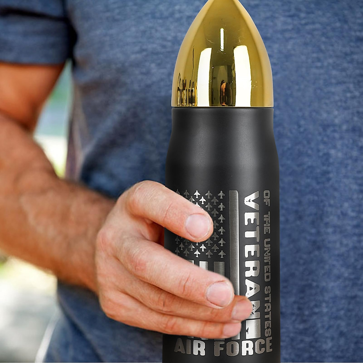 qchdln 17 OZ Veteran Bullet Tumbler with Lid - Ideal Gifts for Men Father's Day, Birthday, Veterans Day, Christmas - Perfect for Air Force, Navy, Army, Military & Veterans Cup
