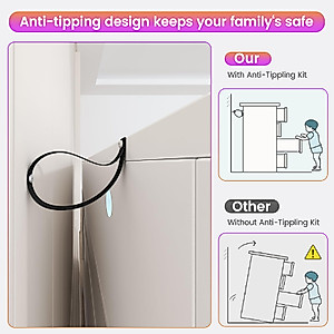 knoworld White 6 Drawer Dresser for Bedroom, Chest of Drawers with LED Light and Power Outlet, Tall Wide Dresser for Organizer Cabinet Bedroom,Living Room,Hallway, Entryway, Bedroom