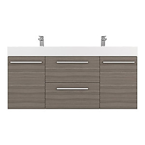 Alya Bath Ripley Bathroom Vanity, 60", Gray