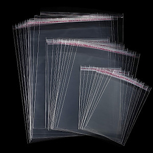 3 Mil Thick Crystal Clear Sleeves No Acid Storage Bags Transparent Sealing Bag for Art Photo Prints Framing Mats Mattes, 5 x 7 Inch, 8 x 10 Inch, 11 x 14 Inch (60 Pieces)