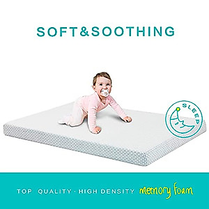 Hush Hutting Pack and Play Mattress, Portable Mattresses Topper, Memory Foam Mattress with Removable Cover, Quiet and Odorless Playard Mattress Fits Pack N Play, 38"x26"x3"