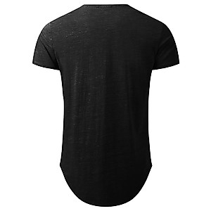 LETAOTAO Tall Mens Workout Shirts Hipster Slim Fit T-Shirts Longline Drop Cut Gym Muscle Tee