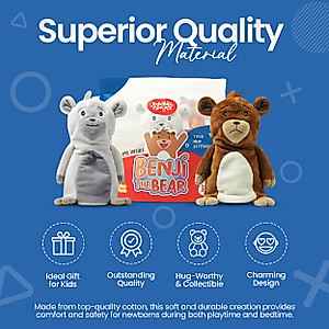 Reversible Toy Plush for Girls & Boys, Educational Mood Regulating Plushie Teddy Bear, Realistic Stuffed Animal for Babies, Toddlers, Preschool, Kindergarten (Benji The Bear -Full Body)