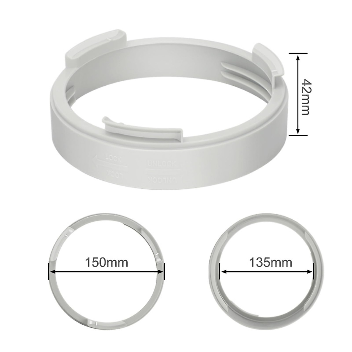 5.9"/6" Portable Air Conditioner Exhaust Hose Coupler Window Adapter - ABS Mobile A/C Unit Tube Connector - Essential Air Conditioning Accessories Round