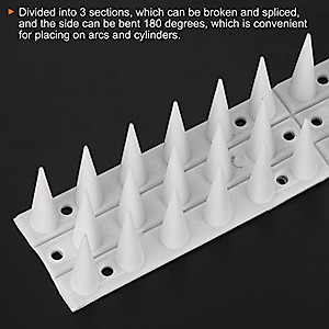 MECCANIXITY Bird Spikes 13 Inch Plastic Deterrent Spikes for Anti Cat Pigeon for Outdoor Keep Bird Away (Cream, Pack of 12)