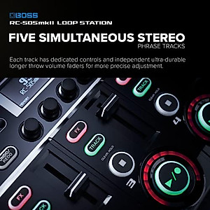 BOSS RC-505MKII Loop Station – The Industry Standard Tabletop Looper, Updated and Enhanced. Class-leading sound quality. Five simultaneous stereo phrase tracks. Input FX and Track FX sections.