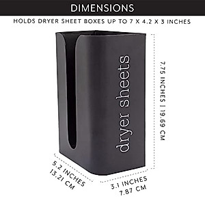 AuldHome Dryer Sheet Dispenser (Black); Enamelware Vertical Style Fabric Softener Sheet Holder for Laundry Room