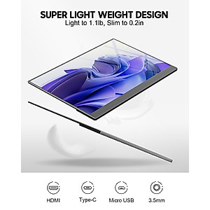 Feiasia Portable Monitor for Laptop 144Hz 16.1 inch 1080P HDR Ultra Slim Gaming Monitor Second Monitor Travel Monitor Laptop Sreen Extender for Cellphone, PC, PS3-5, Mac, etc